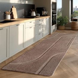 Ayyildiz Teppiche Teppich &raquo;POMPEI 1612 , auch als L&auml;ufer&laquo; rechteckig 12 mm H&ouml;he weiche pflegeleichte Oberfl&auml;che, Hoch-Tief-Struktur, Kurzflor beige Microfaser B : 80cm 