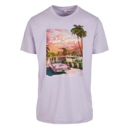 MisterTee Herren T-Shirt "MisterTee Palms Springs Tee", lila, Gr. S, unifarben, 100% Baumwolle, Shirts