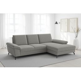 Sit & More Ecksofa SIT & MORE, B:264cm H:89cm T:174cm, grau, 100% Polyester, Wohnzimmer, Sofas, "Chelsea L-Form, B: 264 cm, mit Armteil-&