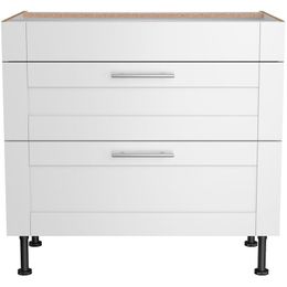OPTIFIT Kochfeldumbauschrank &raquo;Ahus&laquo; Breite 90 cm braun wildeiche Nachbildung, B/H/T: 90cm x 87cm x 58,4cm, Schubladen: 2 Stk.
