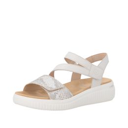 Remonte Damen Plateausandale, Gr. 36, wei&szlig;, Leder, Lederimitat, Reptilienpr&auml;gung, Schuhe, Sommerschuh, Sandalette mit Lite ́n Soft-Ausstattung