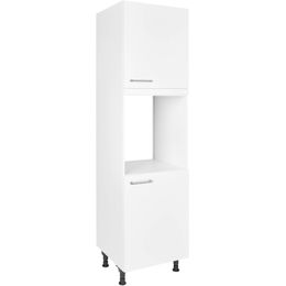 Backofenumbauschrank Nobilia, B:60cm H:216,6cm T:58,3cm, wei&szlig;, Schr&auml;nke, ""Laser", Ausrichtung w&auml;hlbar, mit zwei zus&auml;tzlichen T&uuml;ren", vormontiert,