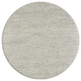 Wollteppich Theko, H:25mm &Oslash;:200cm, beige, Wolle, Wohnzimmer, Teppiche, "Hadj Uni, handgekn&uuml;pft", echter Berber Teppich, reine Wolle, Wohnzimmer