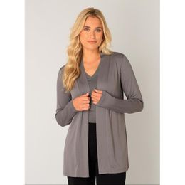 Base Level Damen Strickjacke &raquo;Yayla&laquo; In elastischem Feinstrick grau 38