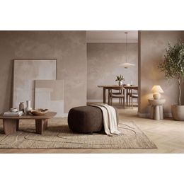 Polsterhocker Home Affaire, B:90cm H:42cm T:64cm, braun, 100% PES, Hocker, "OSTRUP, Naturt&ouml;ne, Boucle oder Chenille", 90x64 cm, organische Form mit