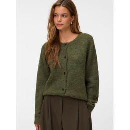 V&eacute;ro Moda Vero Moda Damen Strickjacke &raquo;VMNOVAH LS O-NECK BUTTON CARDI GA NOOS&laquo; Materialmix, regular fit gr&uuml;n XL