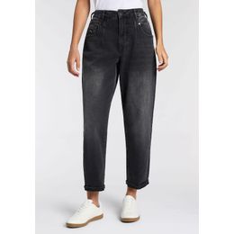 Herrlicher Damen 5-Pocket-Jeans &raquo;Brooke Denim Black&laquo; im Loose Fit, Abn&auml;her am Bund 30, N-Gr