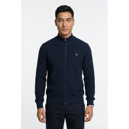 Gant Herren Strickjacke &raquo;MICRO TEXTURED COTTON ZIP&laquo; Regular fit mit Stehkragen 3XL