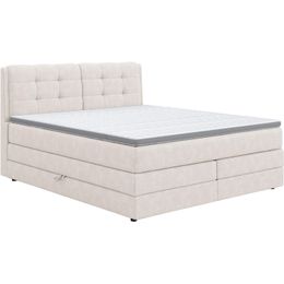 Boxspringbett COTTA, B:161cm L:215cm, beige, 100% POLYESTER (PES), Komplettbetten, "Fort II, in verschiedenen Breiten erh&auml;ltlich - auch als