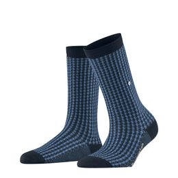 Burlington Damen Socken "Pepita", Gr. 36, blau, Obermaterial: 73% Schurwolle WV. 25% Polyamid PA. 2% Elasthan EL., glatt, Socken