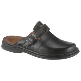 Josef Seibel Herren Clog &raquo;Madrid&laquo; Sommerschuh, Schlappen, Urlaub, mit verstellbarer Schnalle schwarz 45