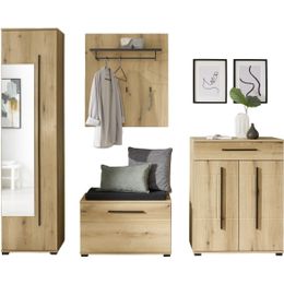 Garderoben-Set Home Affaire, B:230cm H:201cm T:39cm, braun, Flur, Kastenm&ouml;bel-Sets, "Cantara, moderne Garderobe, Komplettset mit viel Stauraum"