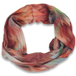 styleBREAKER Damen Loop "Loop Schal mit Aquarell Wellenmuster", rot, Modisch, Obermaterial: 100% Viskose CV., Modet&uuml;cher