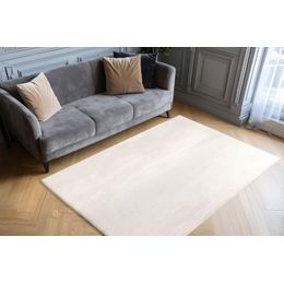 Fellteppich Obsession, B:80cm H:40mm L:150cm, wei&szlig;, Polyester, Teppiche, "Infinity 200", Kunstfel, Uni Farben, Kaninchenfell Haptik, supersoft