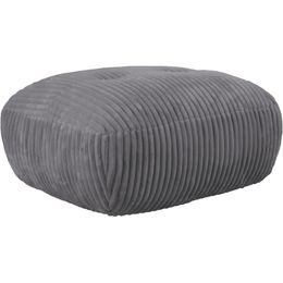 Hocker Trendmanufaktur, B:92cm H:46cm T:74cmgrau, 100% Polyester, Wohnzimmer, Hocker, "Be Fluffy: Weicher Breitcord Bezugsstoff, perfekte Erg&auml;nzung
