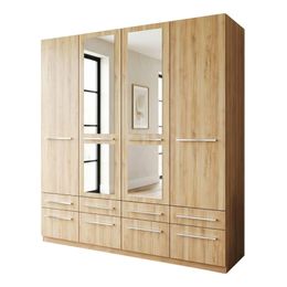 Kleiderschrank Priess, B:185cm H:193cm T:54cm, braun, Holzwerkstoff, Schlafzimmer, Schr&auml;nke, "Schrank Garderobe W&auml;scheschrank Barcelona in 5