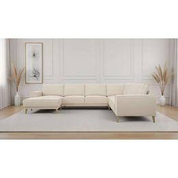 Wohnlandschaft OTTO HOME, B:342cm H:85cm T:260cm, beige, 100% Polyester, Sofas, "Oland Skandi, weicher Chenille-Stoff", U-Form, 342 cm,