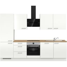 K&uuml;chenzeile Nobilia, B:300,3cm H:216,6cm T:60cm, wei&szlig;, Komplettk&uuml;chen-Sets, ""Laser II", NEU: individuell anpassbar mit gratis Profi-Beratung",