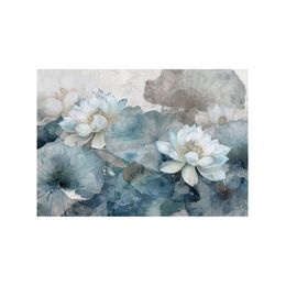 WALLARENA Fototapete Blumen in Blau | Gr.: 350 x 250 cm