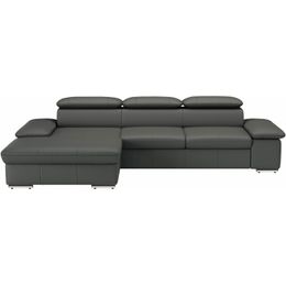 Sit & More Ecksofa SIT & MORE, B:286cm H:73cm T:174cm, grau, NaturLEDER;Spannstoff, Wohnzimmer, Sofas, "Valantine L-Form, B: 286 cm", mit Arm- &