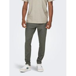 Only & Sons ONLY & SONS Herren Chinohose "ONSMARK SLIM HERRINGBONE 2911 PANT NOOS", braun, Gr. 30, unifarben, Web, , Hosen