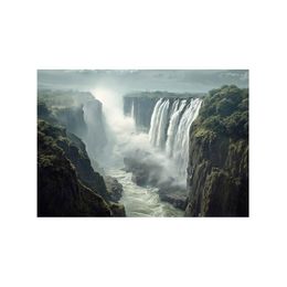 WALLARENA Fototapete Wasserfall in Gr&uuml;n | Gr.: 150 x 105 cm