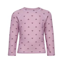 Hummel Badeanzug "Mini Bee Aop Swim T-Shirt Longsleeve" in Lila | Gr.: 110