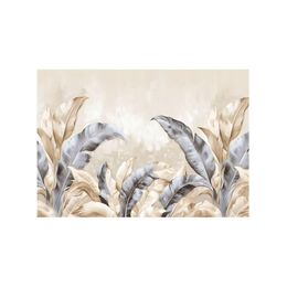WALLARENA Fototapete Bl&auml;tter in Beige | Gr.: 150 x 105 cm