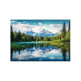 WALLARENA Fototapete 3D Gebirge in Blau | Gr.: 150 x 105 cm