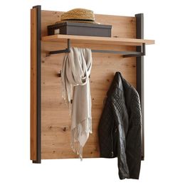Hom&acute;in Hom`in Garderobenpaneel, Grau, Eiche, Metall, Kunststoff, Holzwerkstoff, 87.1x99.8x30.6 cm, Aufh&auml;ngem&ouml;glichkeit, Hutablage, Kleiderstange, Garderobe, Garderobenpaneele, Garderobenpaneele