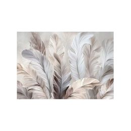 WALLARENA Fototapete Federn in Beige Vlies Tapete | Gr.: 350 x 250 cm