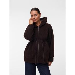 MAMALICIOUS Damen Kapuzenpl&uuml;schjacke &raquo;MLRACHEL 3IN1 TEDDY JACKET NOOS&laquo; mit Kapuze Kunstfaser, regular fit L