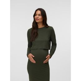 MAMALICIOUS Damen Langarmshirt &raquo;MLKERRIE LS TOP AND SKIRT JRS SET NOOS&laquo; Set, 2 Baumwollmischung, regular fit gr&uuml;n XL