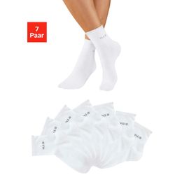 H.I.S. H.I.S Herren Kurzsocken &raquo;Damen uni und meliert f&uuml;r die ganze Woche&laquo; Packung, 7 Paar tlg. mit gewelltem B&uuml;ndchen wei&szlig; 39-42