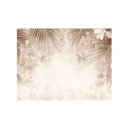 WALLARENA Fototapete Blumen in Beige | Gr.: 150 x 105 cm
