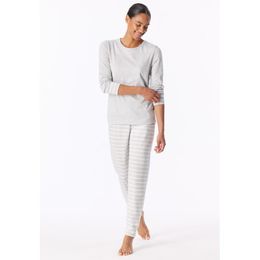 Schiesser Damen Schlafanzug &raquo;Casual Essentials&laquo; 2 Baumwolle, Rundhalsausschnitt, lang&auml;rmelig 46
