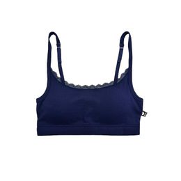 like it! Bustier mit kleiner Spitzenkante blau Feinripp, Obermaterial: 95% Modal, 5% Elasthan S, N-Gr