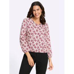 WITT WEIDEN Druck-Shirt in champagner-dunkelrot-bedruckt | Gr.: 54