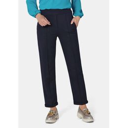 GOLDNER Kurzgr&ouml;&szlig;e: Blaue Jerseyhose CARLA aus Viskosemix in marine | Gr.: 20
