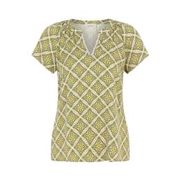 Cartoon Blusenshirt mit Muster in Gr&uuml;n/Violett | Gr.: 38