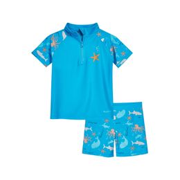 Playshoes Badeset 'Sea Animals' Jungen Gr&ouml;&szlig;e 74/80 t&uuml;rkis / hellblau / hellgrau / orange