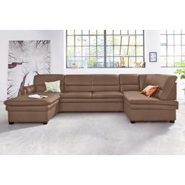 Sit & More Wohnlandschaft SIT & MORE, B:319cm H:89cm T:168cm, braun, Flachgewebe (100% Polyester);Luxus-Microfaser1 (100% Polyester);Luxus Microfaser2 (90%