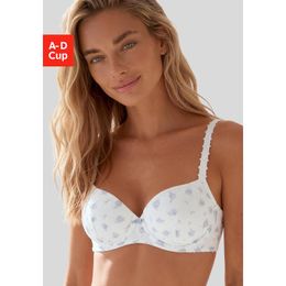 Vivance B&uuml;gel-BH &raquo;Rosali&laquo; aus softem Material mit Blumenmuster wei&szlig; 85, Cup D B&uuml;gel-BH