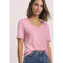 Street One Damen Street One T-Shirt &raquo;Style Ada&laquo; Sommershirt mit Herzausschnitt rosa 44