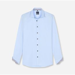 OLYMP Herren OLYMP Langarmhemd &raquo;No. Six&laquo; Businesshemd, Kentkragen, Super Slim blau 39, N-Gr