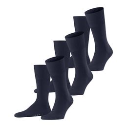 Falke Damen Socken "Airport 3-Pack", Gr. 39, blau, Obermaterial: 60% Schurwolle WV. 23% Baumwolle CO. 15% Polyamid PA. 2% Elasthan EL., glatt, Socken