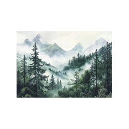 WALLARENA Fototapete Wald in Gr&uuml;n | Gr.: 150 x 105 cm
