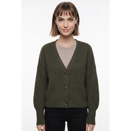 V&eacute;ro Moda Vero Moda Damen Strickjacke &raquo;VMLEA LS V-NECK CUFF CARDIGAN NOOS&laquo; Kunstfaser, regular fit gr&uuml;n XS