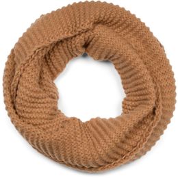 styleBREAKER Damen Loop "Strick Loop Wellenmuster", braun, Modisch, Obermaterial: 100% Polyacryl PAN., Modet&uuml;cher