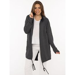 Zwillingsherz Damen Jerseymantel &raquo;"Positive Mind"&laquo; mit hohem Baumwollanteil, sommerliche leichte Sweatware grau S/M